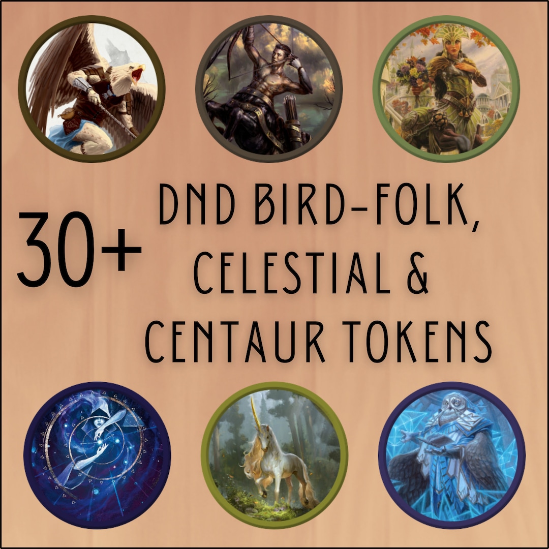 34 Dnd Bird-folk, Celestial and Centaur Creature Tokens - Etsy