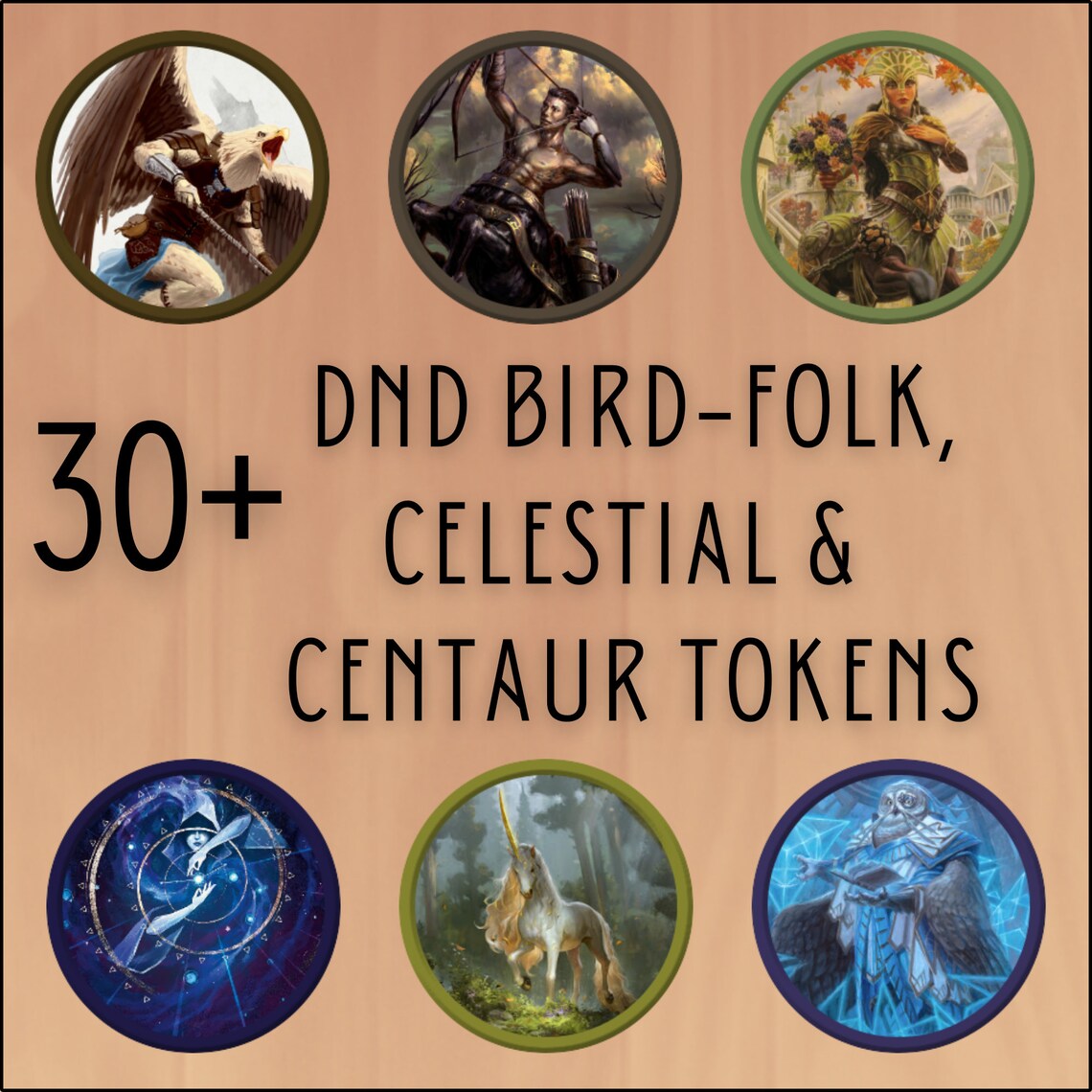34 Dnd Bird-folk, Celestial and Centaur Creature Tokens - Etsy