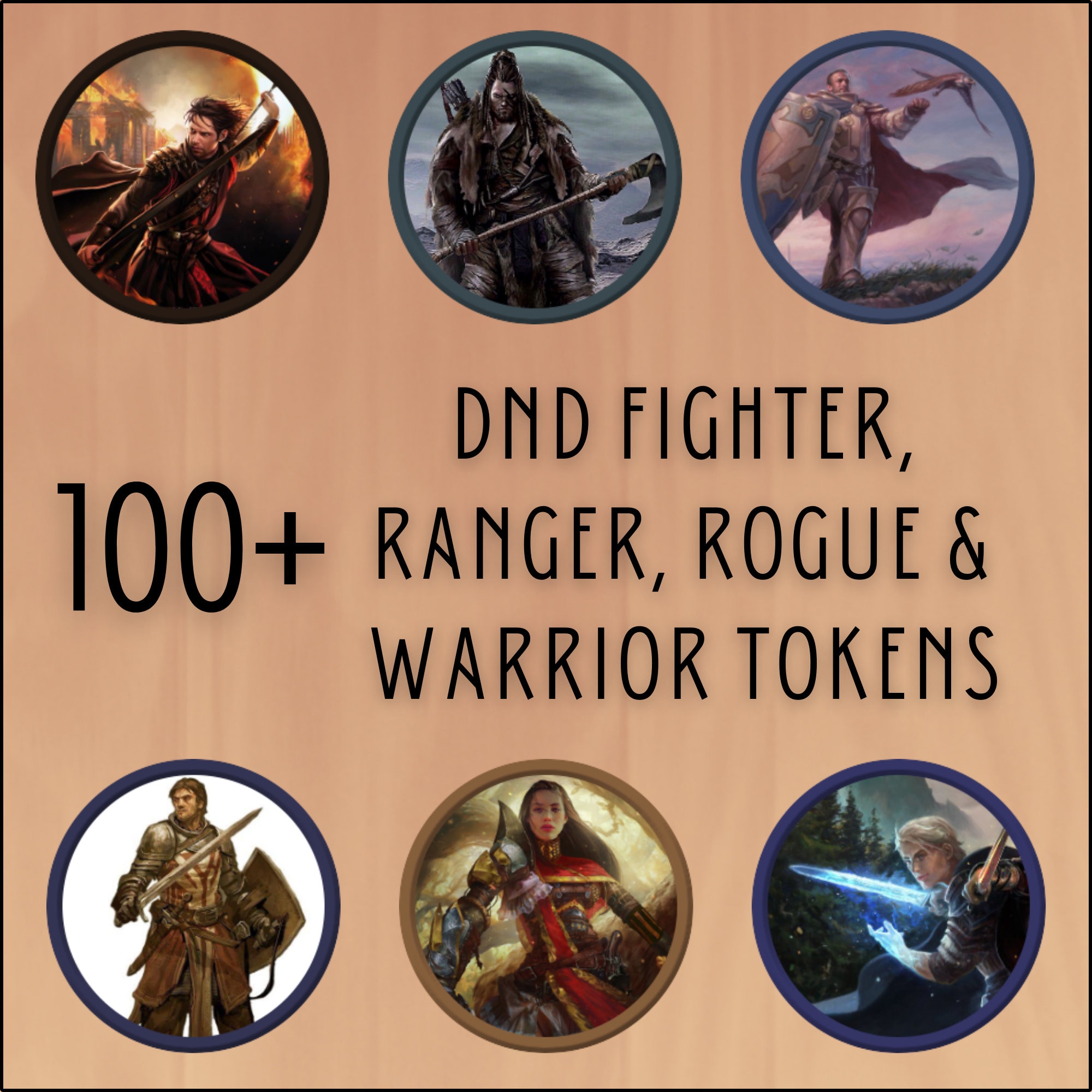 105 Dnd Fighter, Ranger, Rogue & Warrior Tokens - Etsy