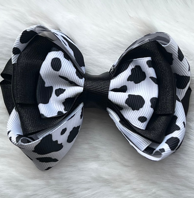 Cow Print Hair Bow Girls Hair Clip Bows for Girls Toddler - Etsy