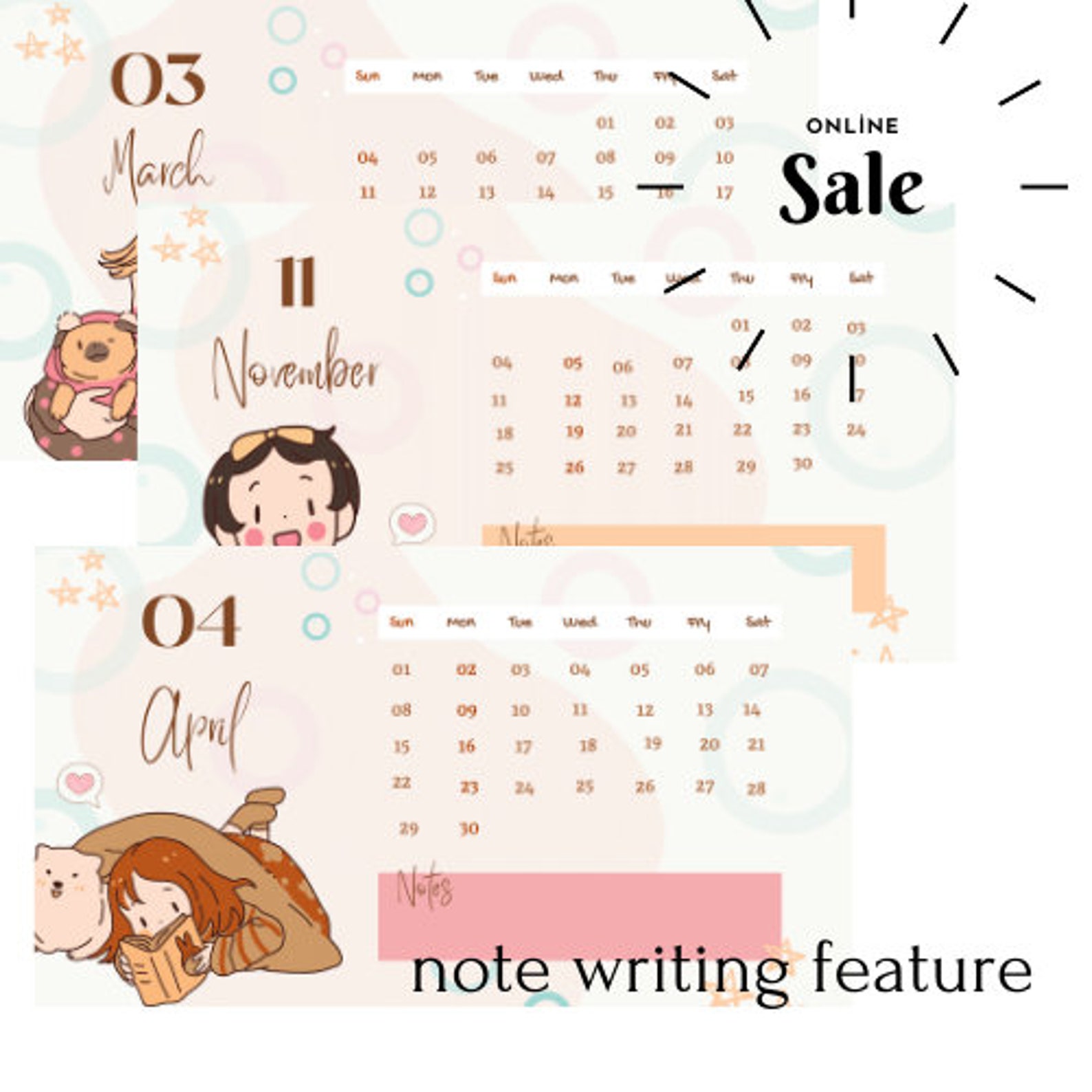 Tiny Calendar 2024 Art Calendar 2024 New Year Gift Idea Kids Calendar ...