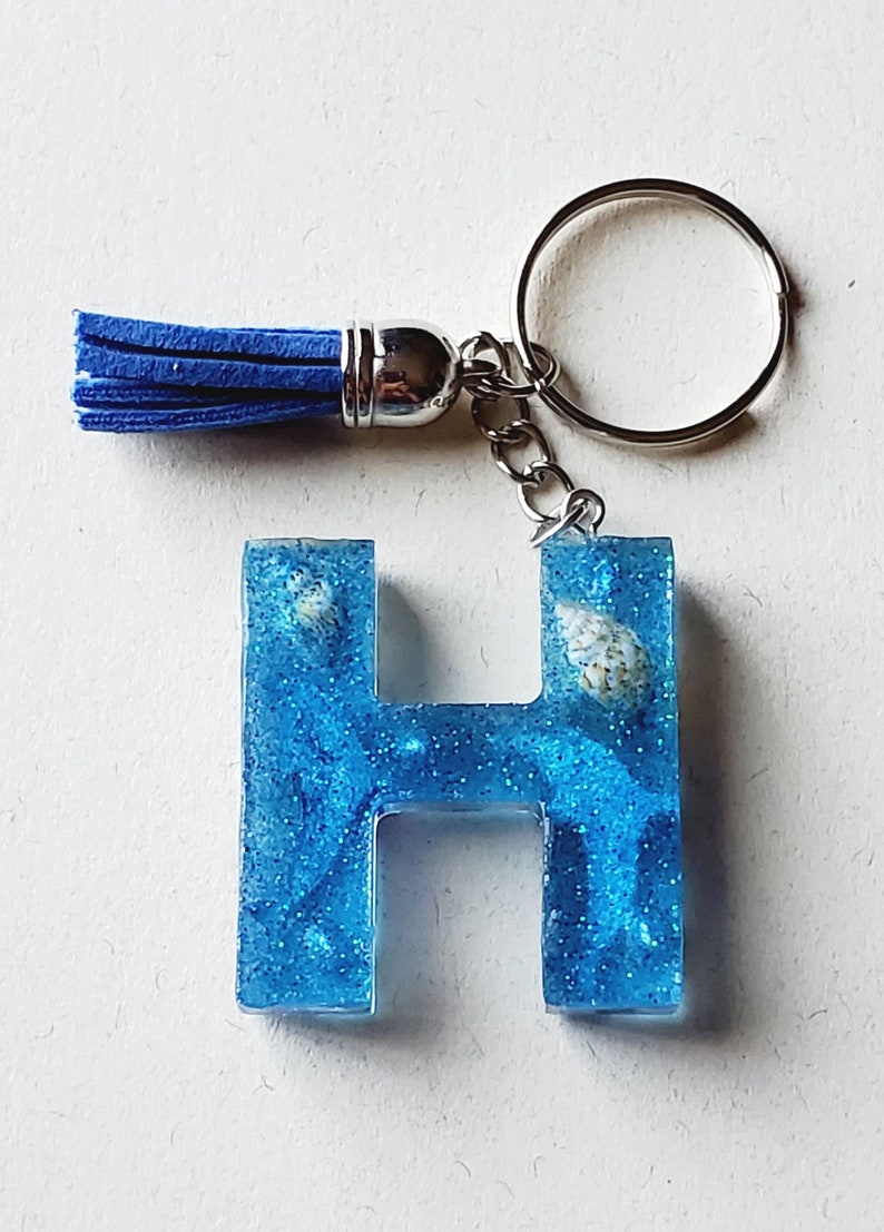 Resin Letter H Ocean Theme Keychain - Etsy