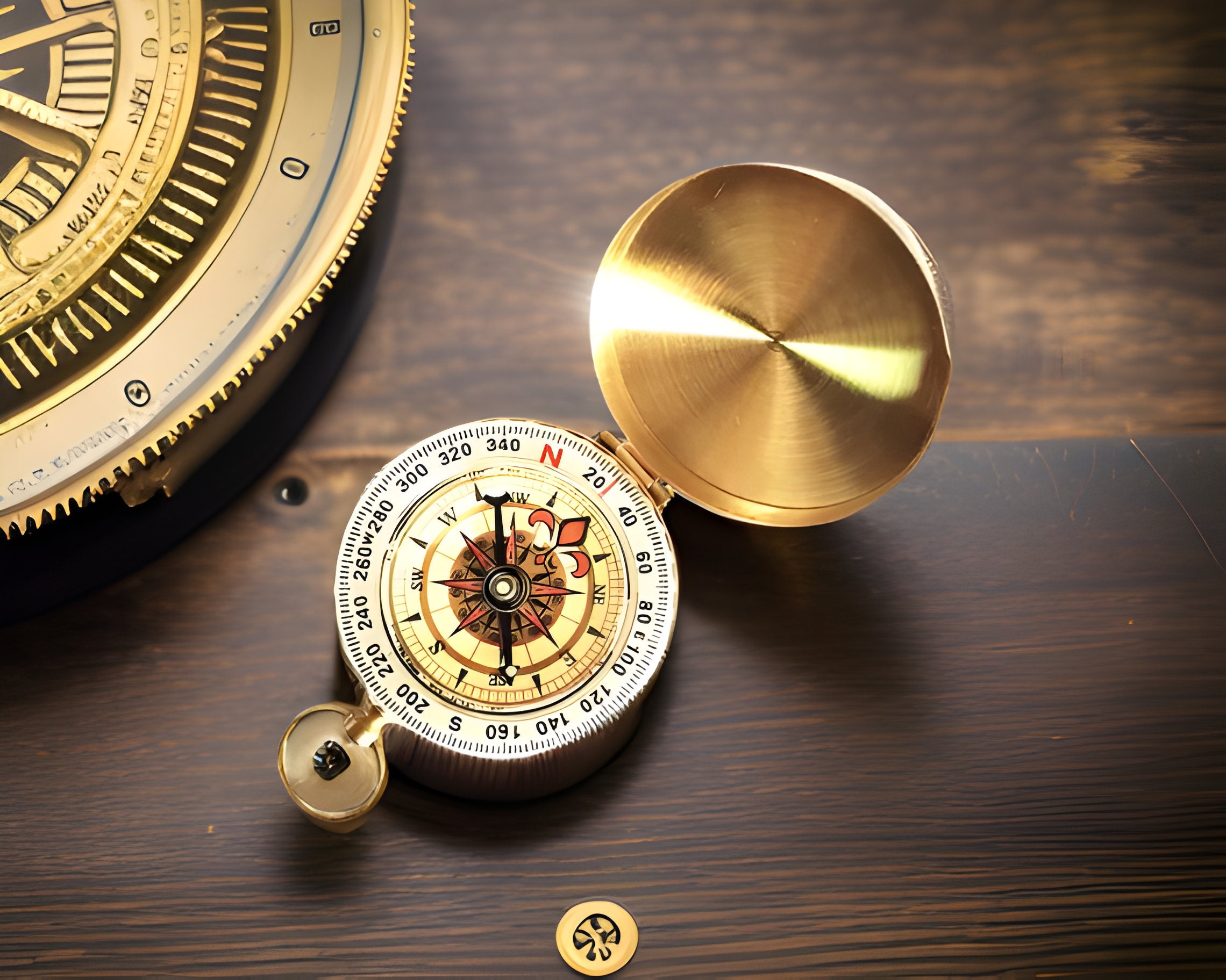 Vintage Copper Adventure Compass Cool Retro Camping Compass Nostalgic ...