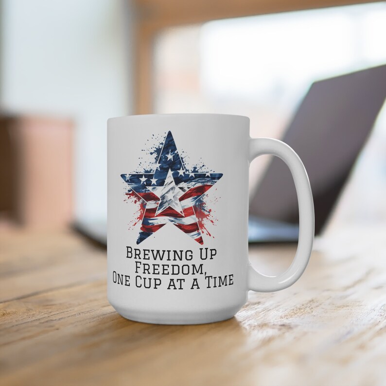 American Flag Cup - 15 Oz Red White Blue Stars and Stripes - Patriotic ...