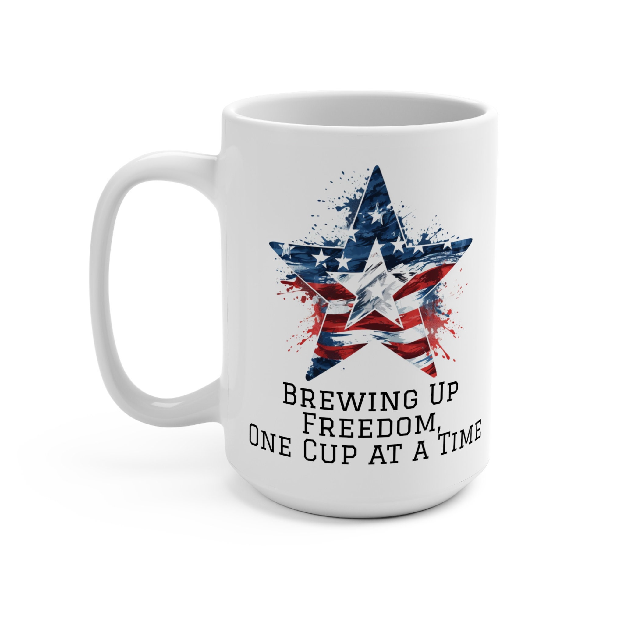 American Flag Cup - 15 Oz Red White Blue Stars and Stripes - Patriotic ...