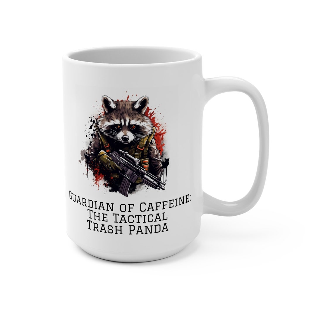 Coffee Mug - Tactical Trash Panda Design, Durable 15 Oz Ceramic Cup ...