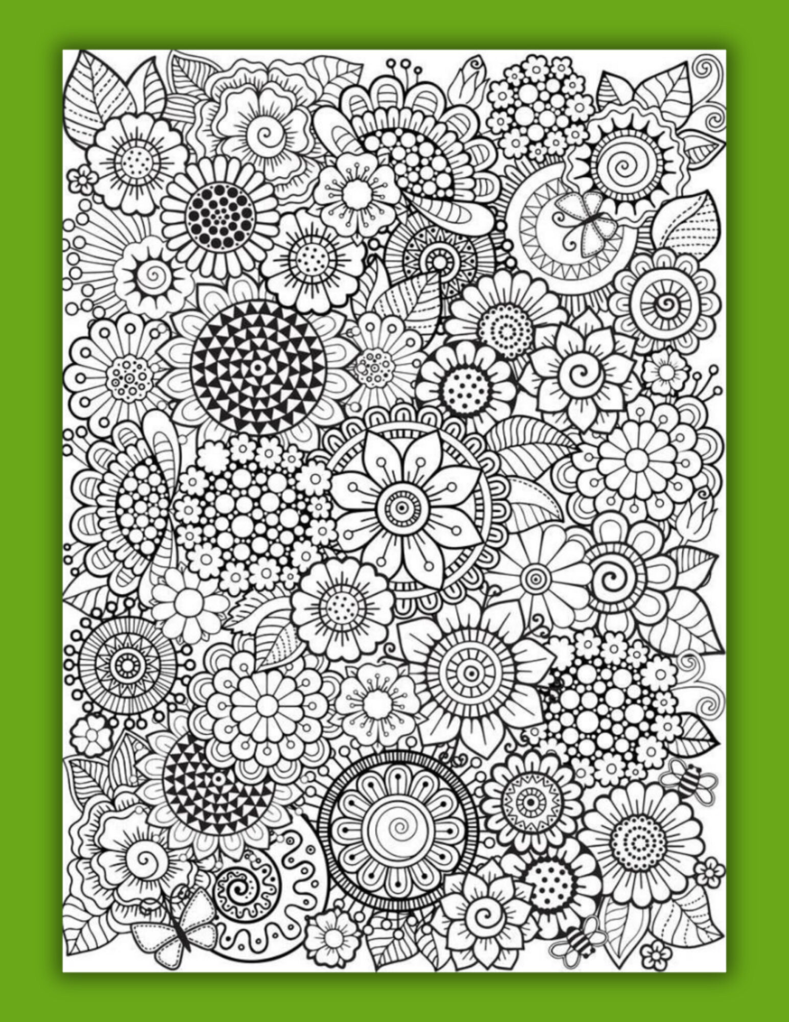 13 Pages Flower Coloring Page for Adults / Adult Coloring - Etsy