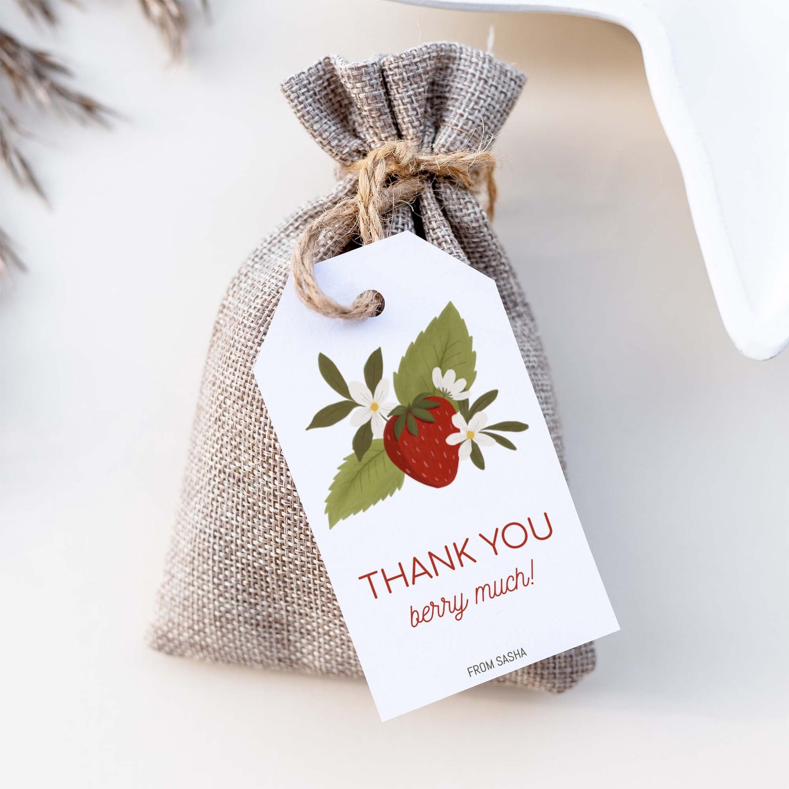 Thank You Berry Much Printable Gift Tags Baby Shower Tags Editable DIY ...