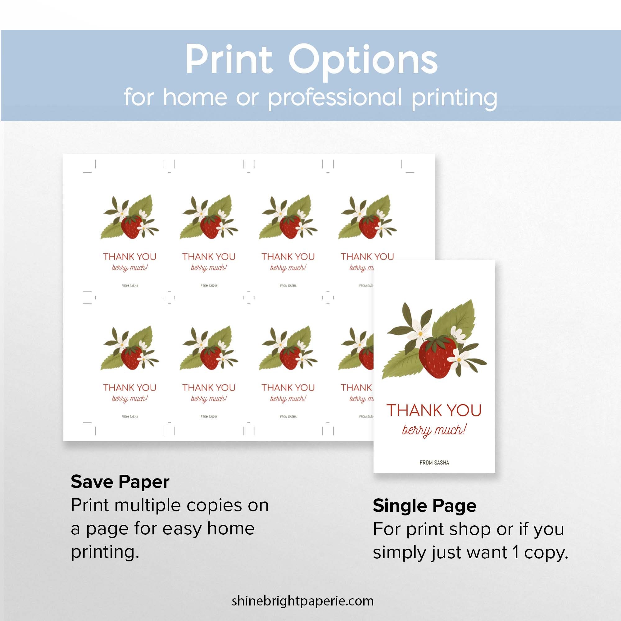 Thank You Berry Much Printable Gift Tags Baby Shower Tags Editable DIY ...