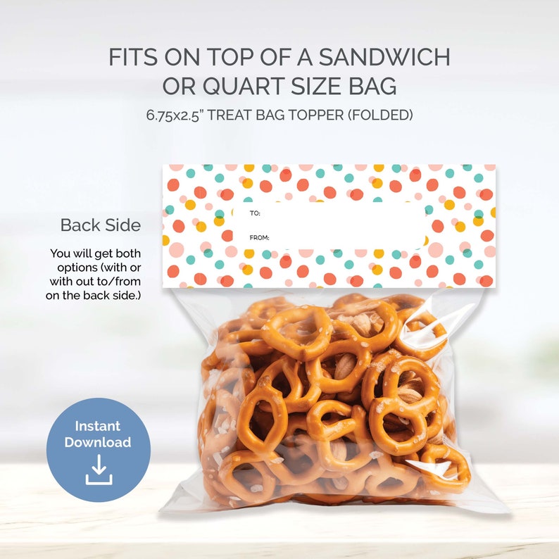 Happy Birthday Treat Bag Topper: Printable Cookie Bag (digital Download ...