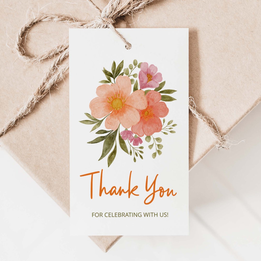 Thank You Gift Tag Printable, Client Gift Tag, Party Favor Tag ...