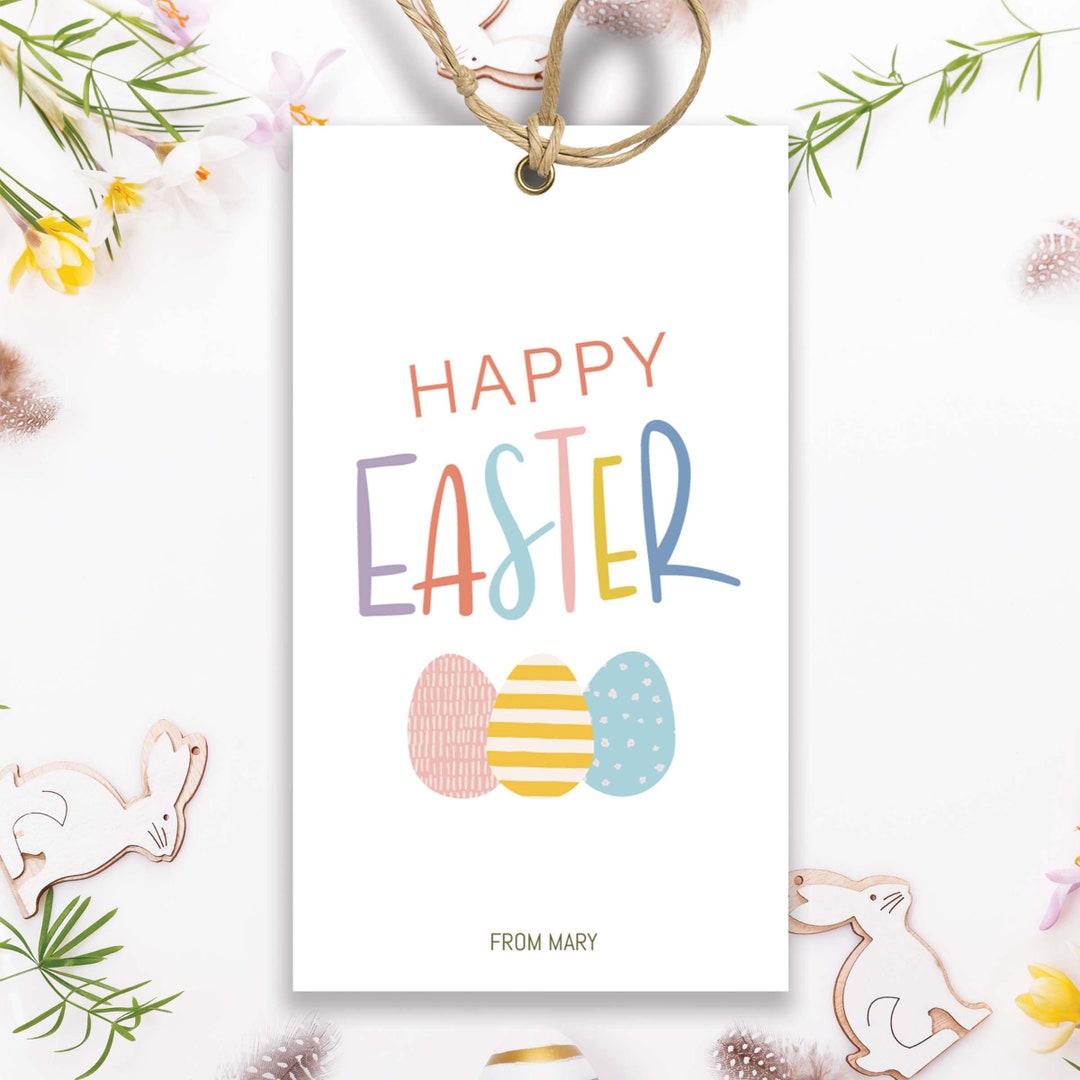 Editable Easter Gift Tag: Bunny Party Favor (digital Download) - Etsy