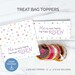 Valentines Sweet Treat Bag Topper Classroom Valentines Day Cookie Bag ...