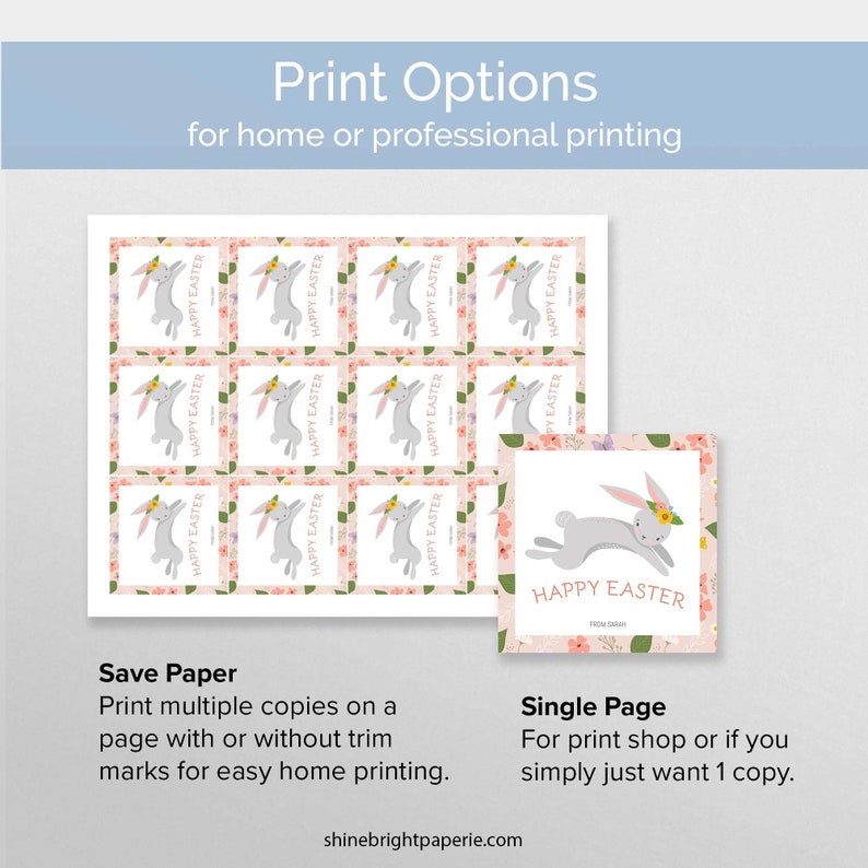 Editable Easter Bunny Gift Tag: Printable Party Favor (digital Download ...