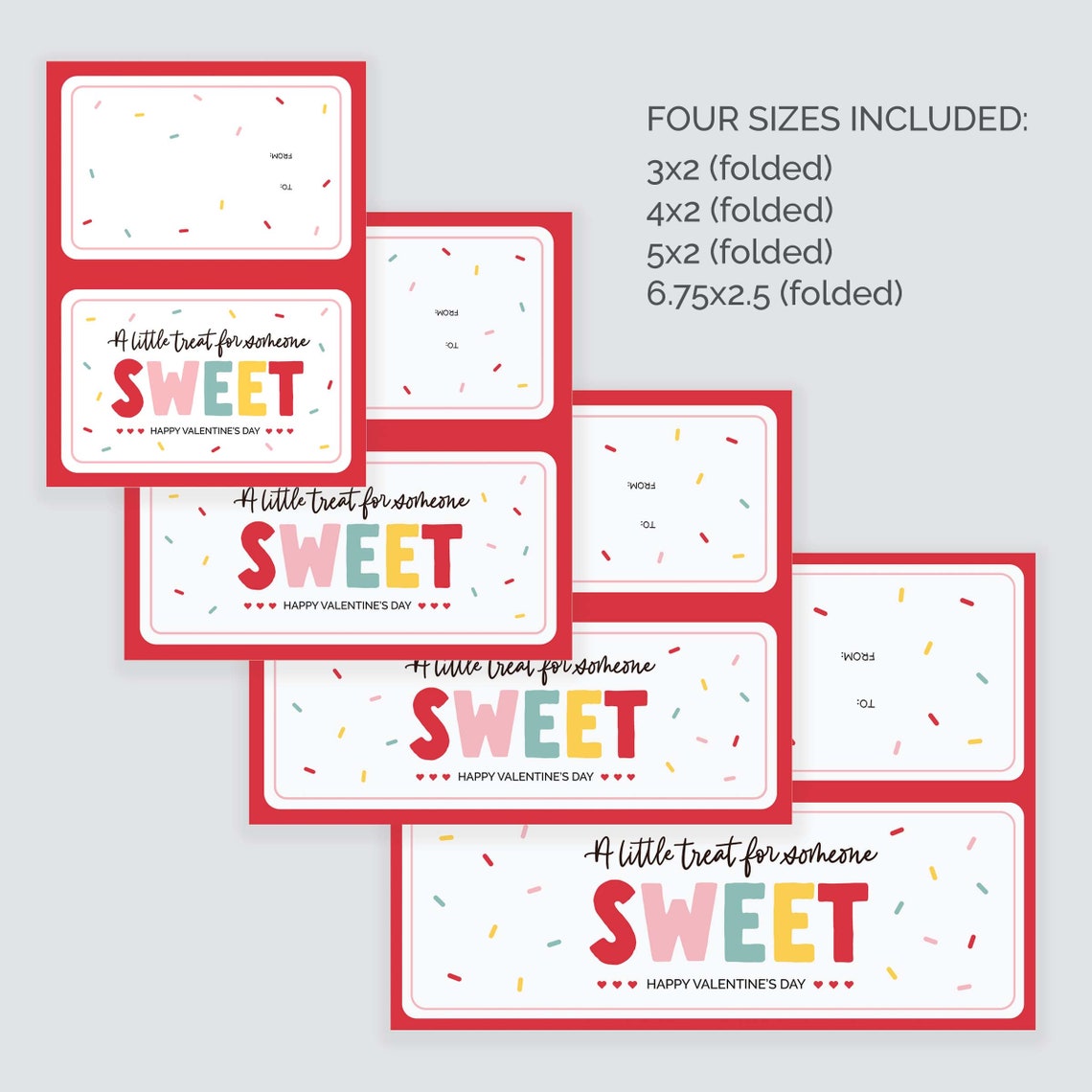 Valentines Sweet Treat Bag Topper Classroom Valentines Day Cookie Bag ...