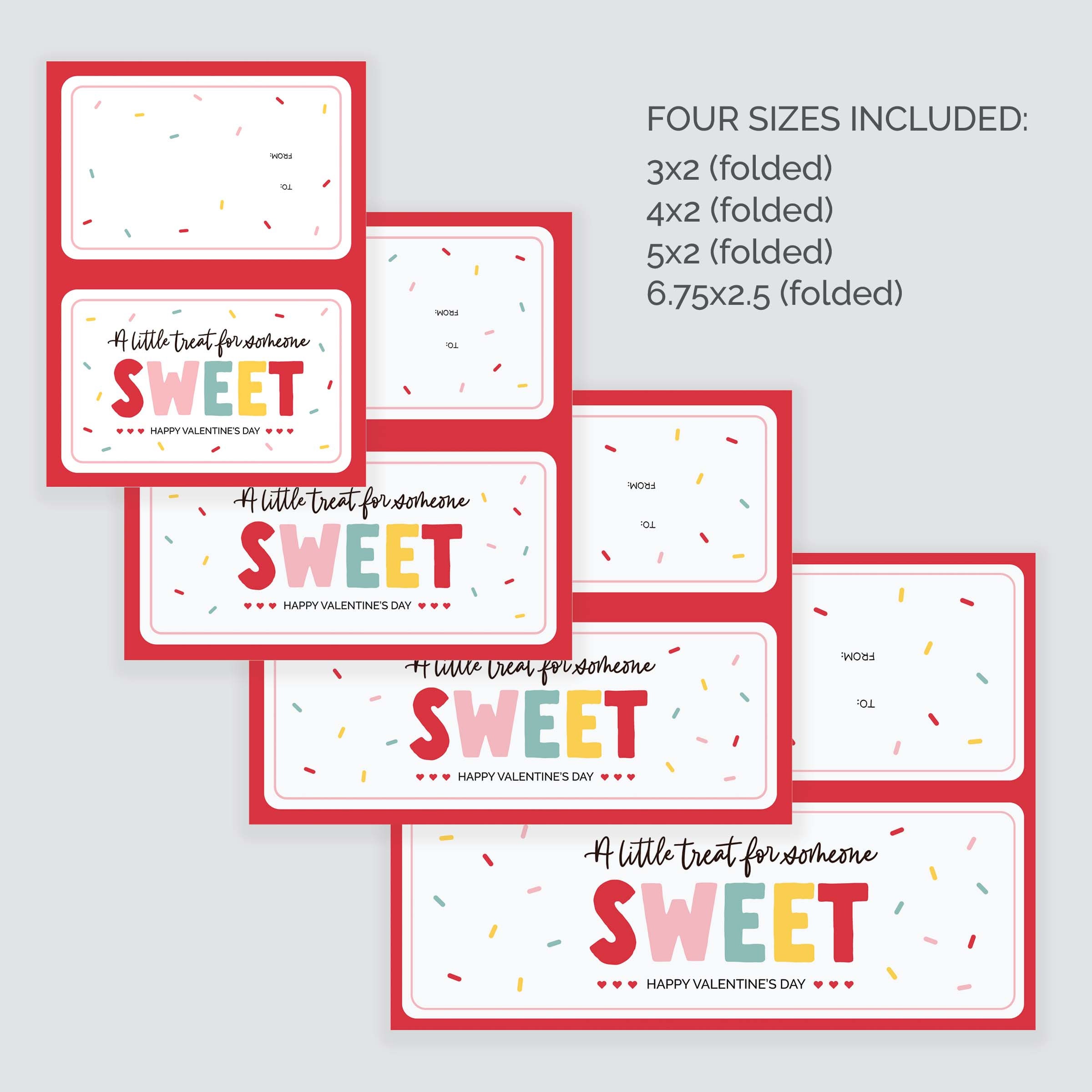 Valentines Sweet Treat Bag Topper Classroom Valentines Day Cookie Bag ...