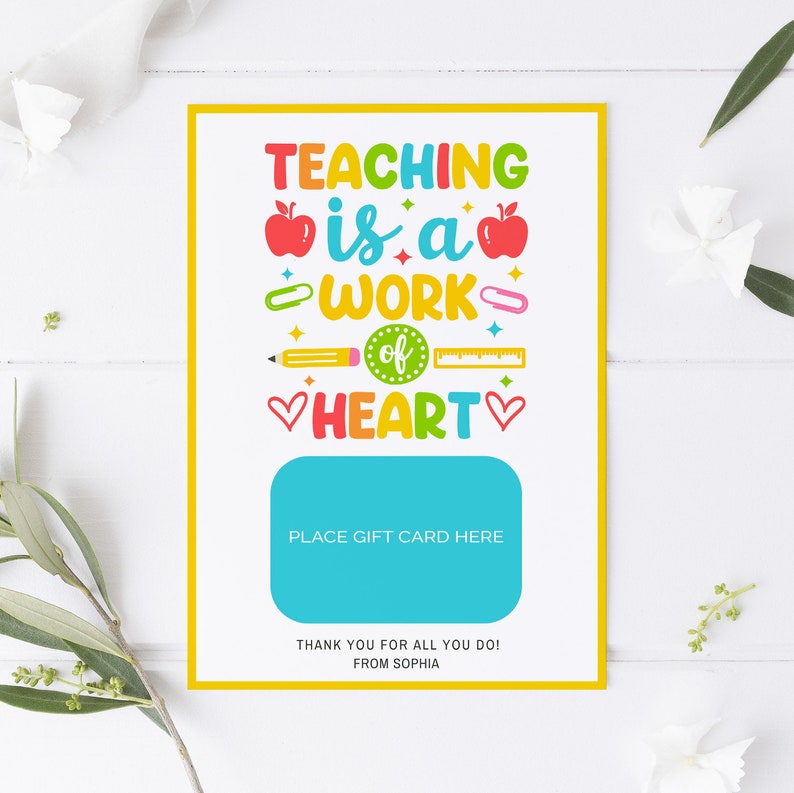 Teacher Appreciation Gift Card Holder: Printable End of Year Gift ...