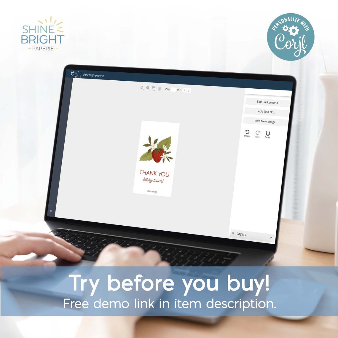 Thank You Berry Much Printable Gift Tags Baby Shower Tags Editable DIY ...