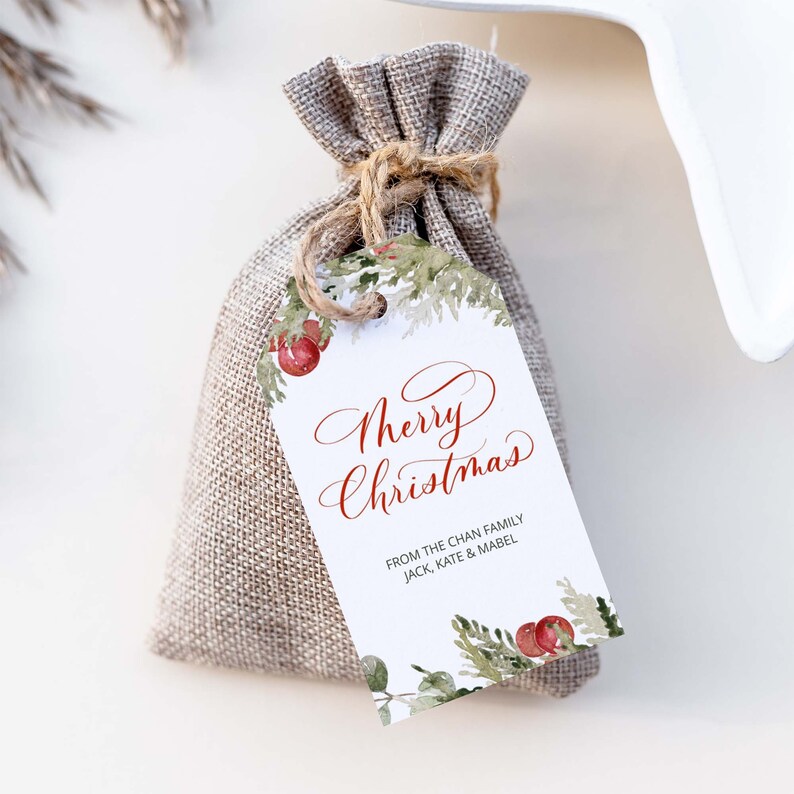 Editable Merry Christmas Gift Tags Template Holidays Downloadable Gift ...