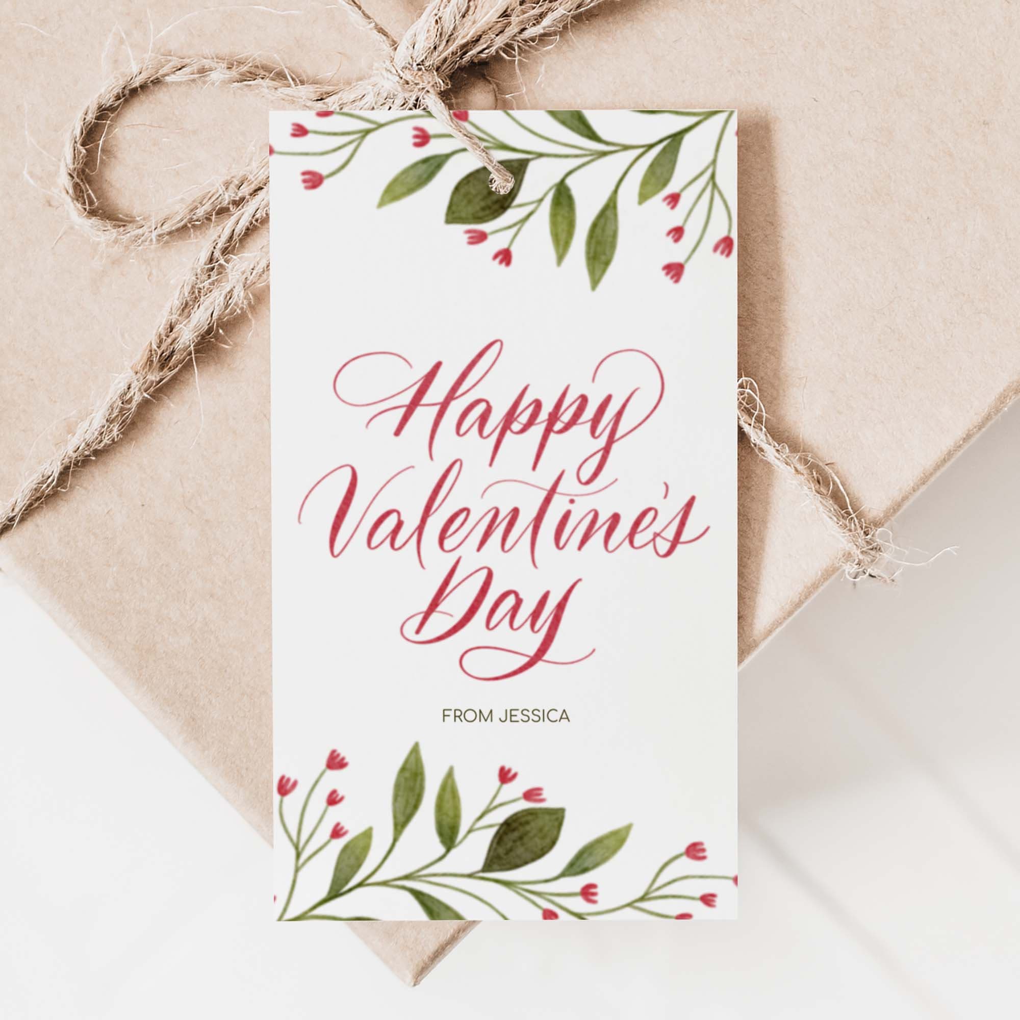 Editable Valentine's Day Treat Tag, Valentine's Day for Her, Printable ...