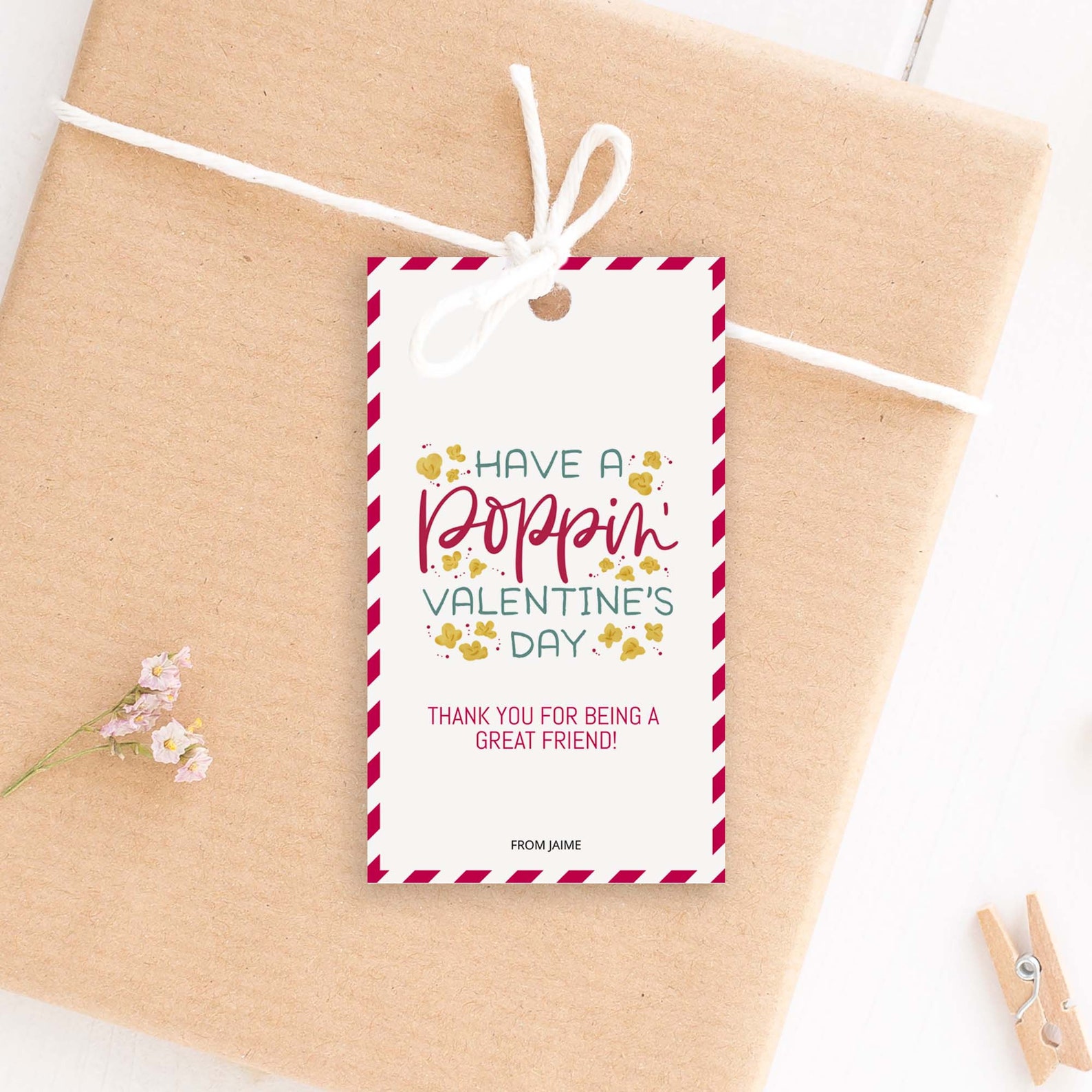 Popcorn Valentine Tags Valentines Gift Tag Realtor Valentine Pop by ...