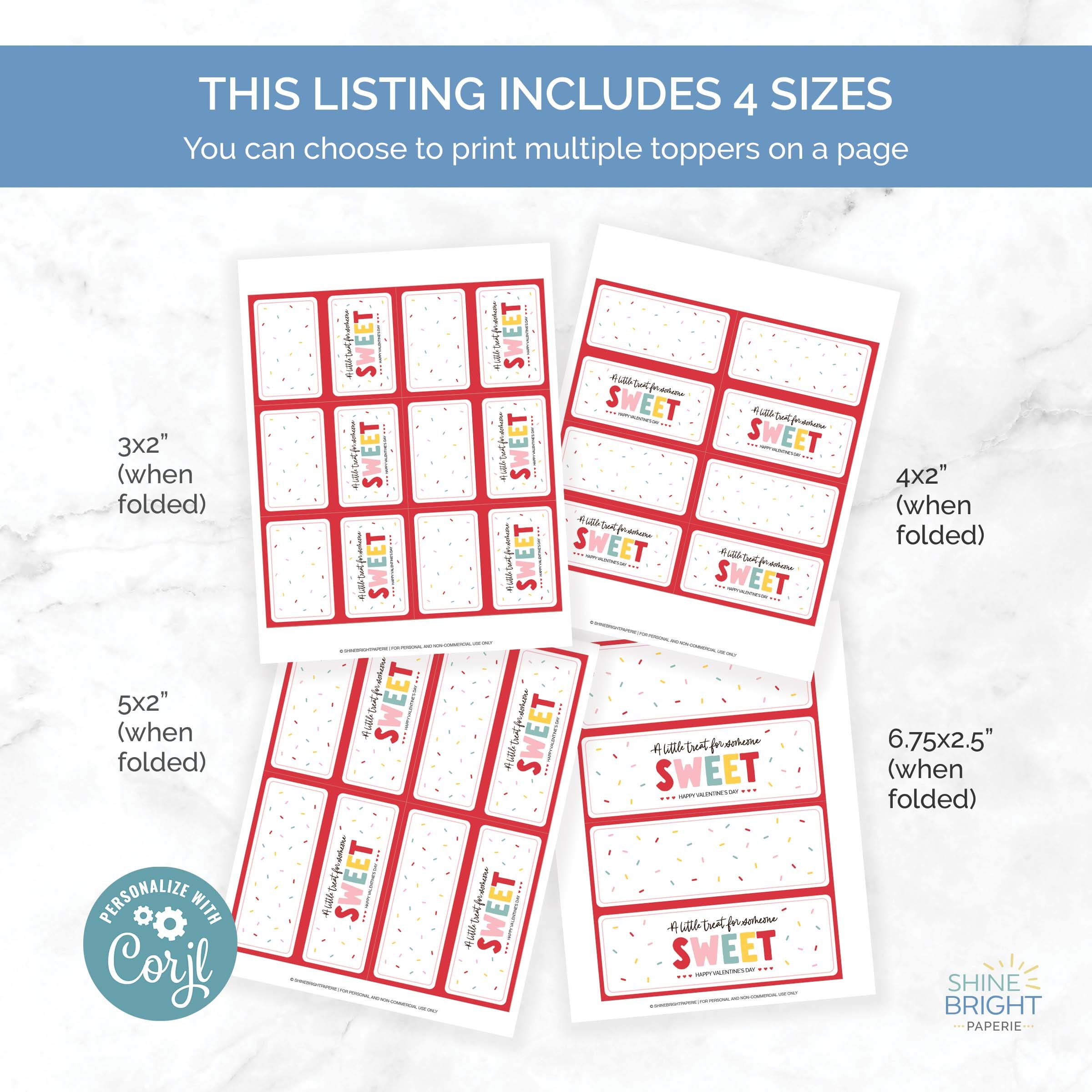 Valentines Sweet Treat Bag Topper Classroom Valentines Day Cookie Bag ...