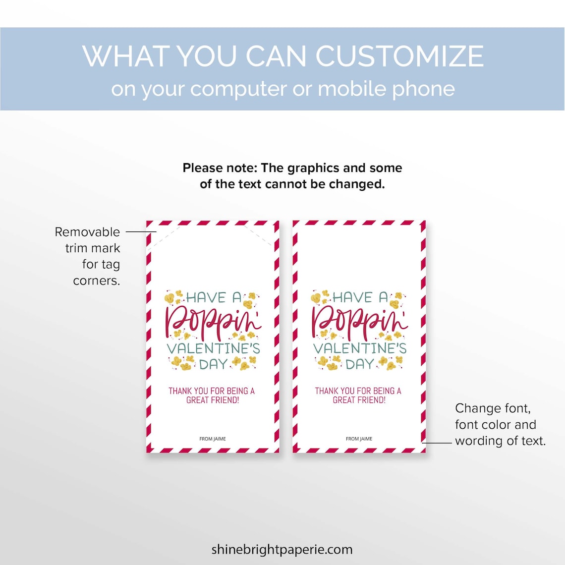 Popcorn Valentine Tags Valentines Gift Tag Realtor Valentine Pop by ...