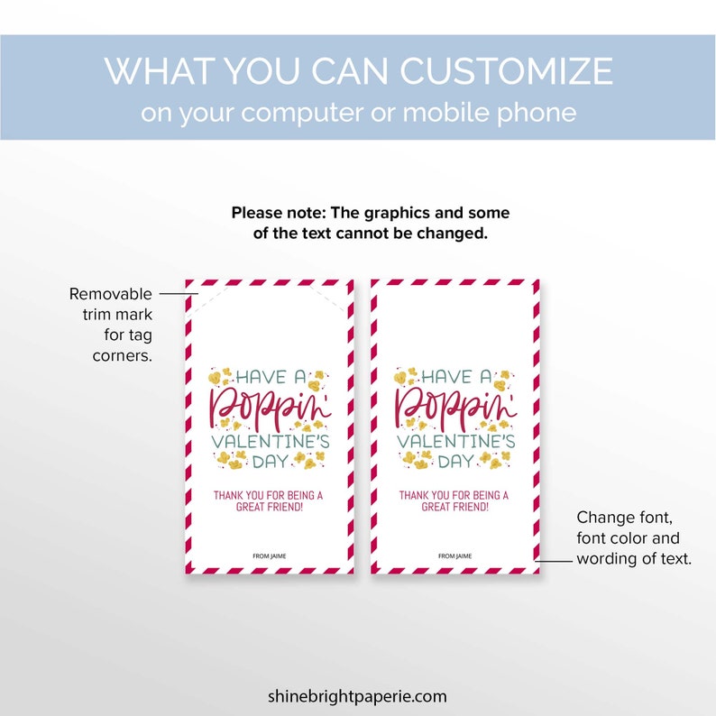 Popcorn Valentine Tags Valentines Gift Tag Realtor Valentine Pop by ...