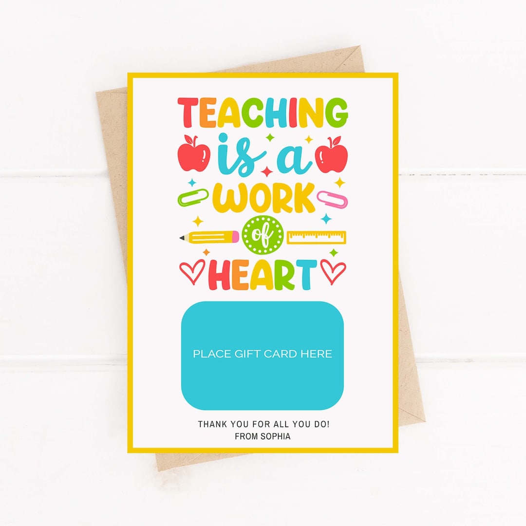 Teacher Appreciation Gift Card Holder: Printable End of Year Gift ...