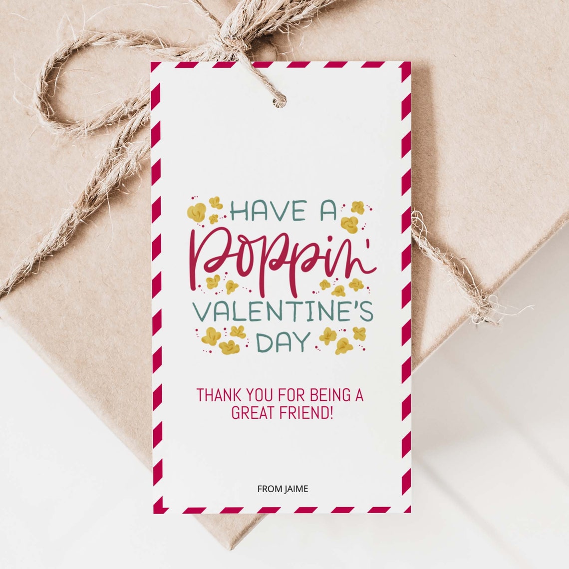 Popcorn Valentine Tags Valentines Gift Tag Realtor Valentine Pop by ...