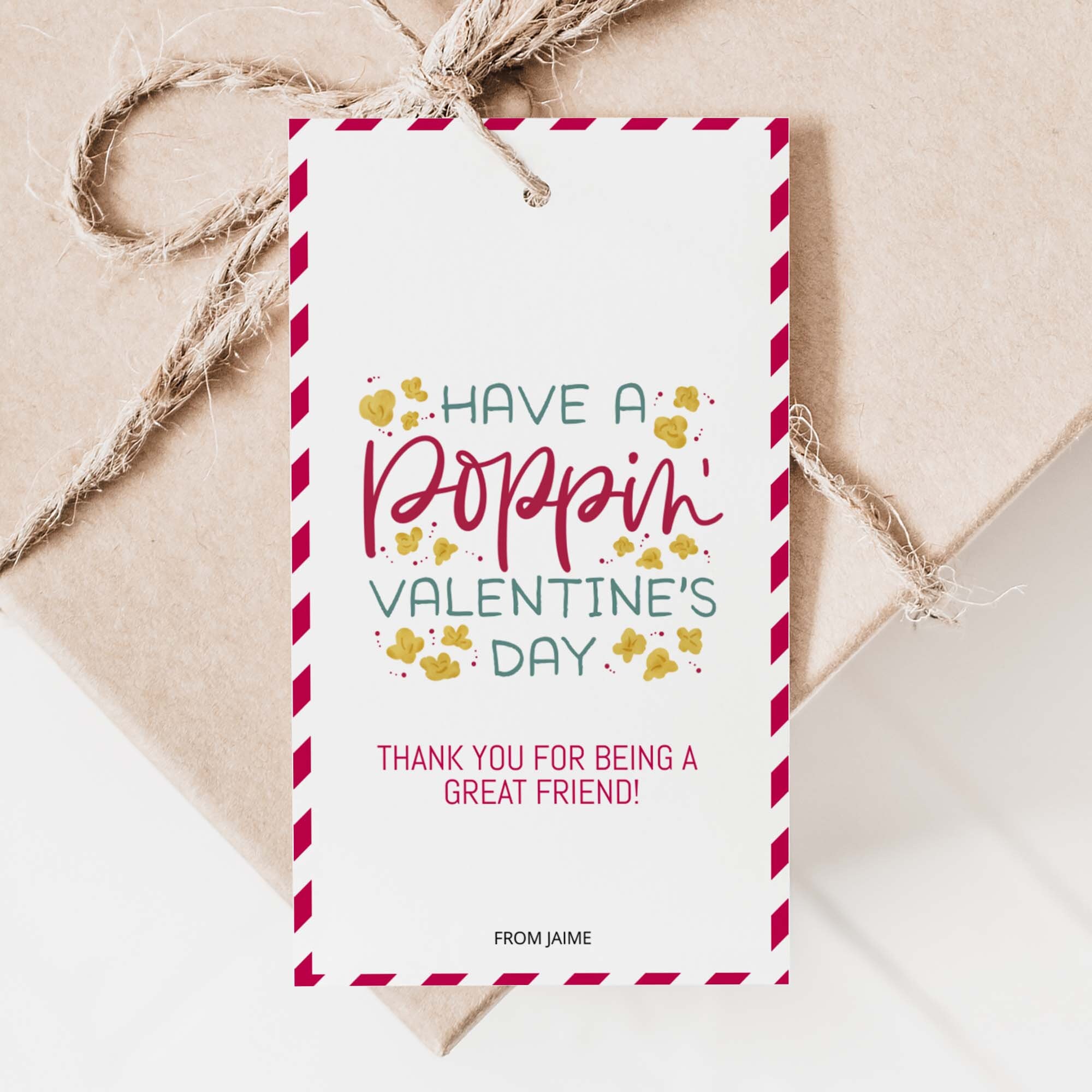 Popcorn Valentine Tags Valentines Gift Tag Realtor Valentine Pop by ...
