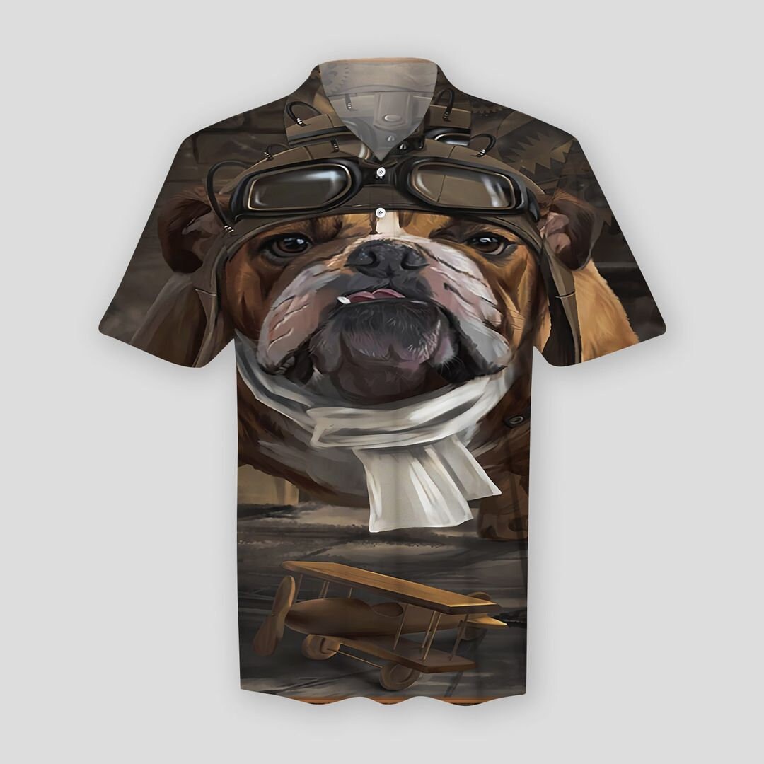 Bulldog Cute Pilot Polo Shirt for Men Polo T-shirt Men - Etsy