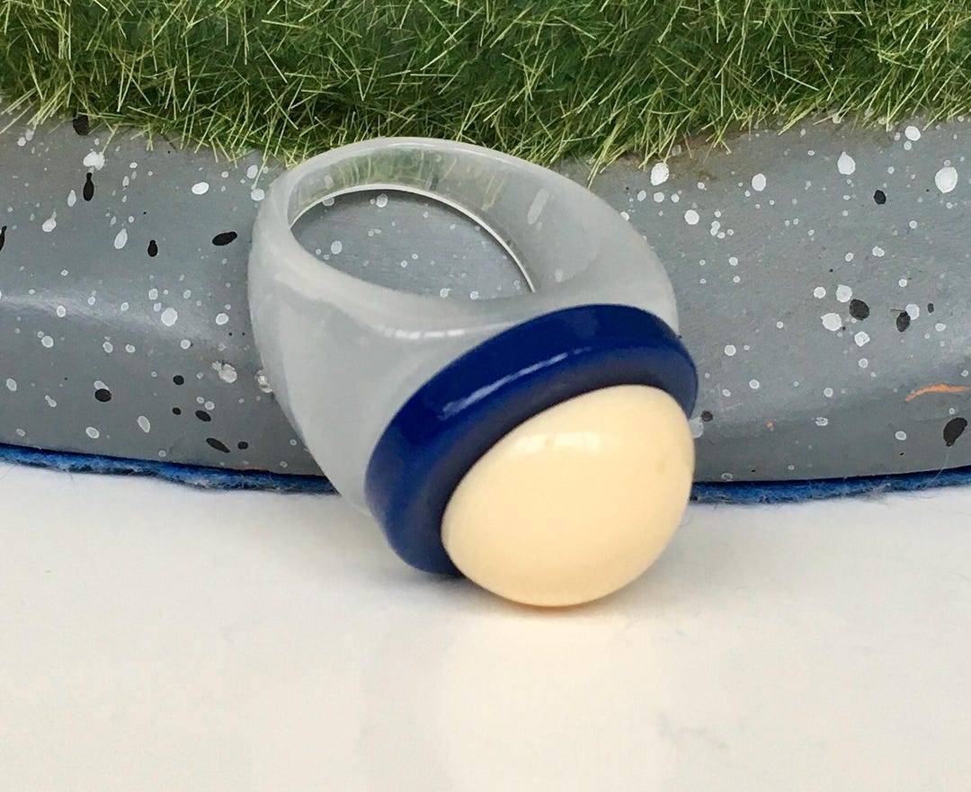 Chunky Blue Lucite Acrylic Dome Ring: Y2K Statement Jewelry, Size 7 - Etsy