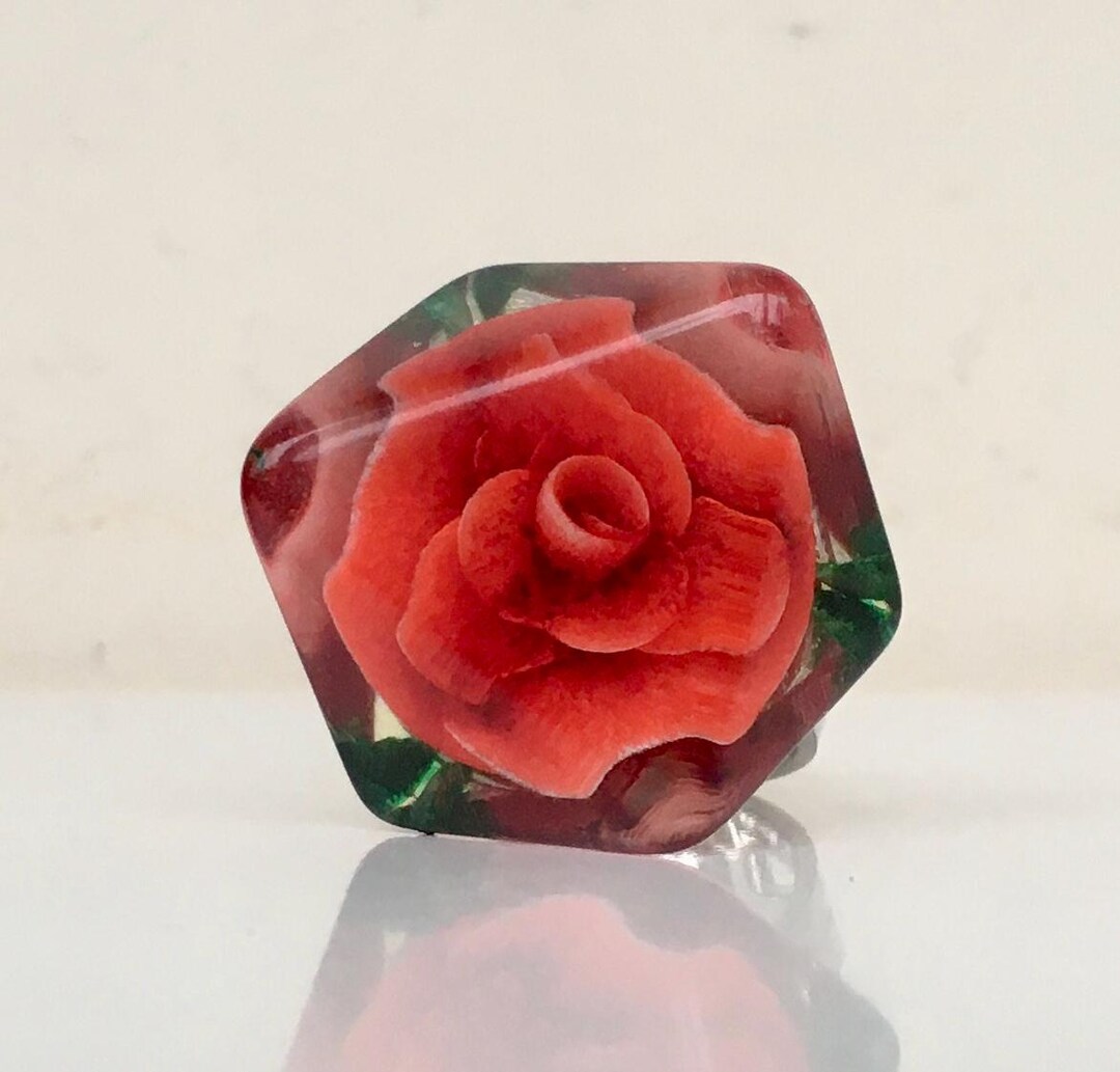 Vintage Plexiglass Rose Ring: Handmade Prisoner Art, Size From 9 ...