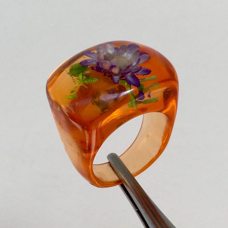 Orange Flower Ring - Etsy