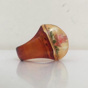 Vintage Plexiglass Rose Ring: Handmade Prisoner Art, Size 8 - Etsy