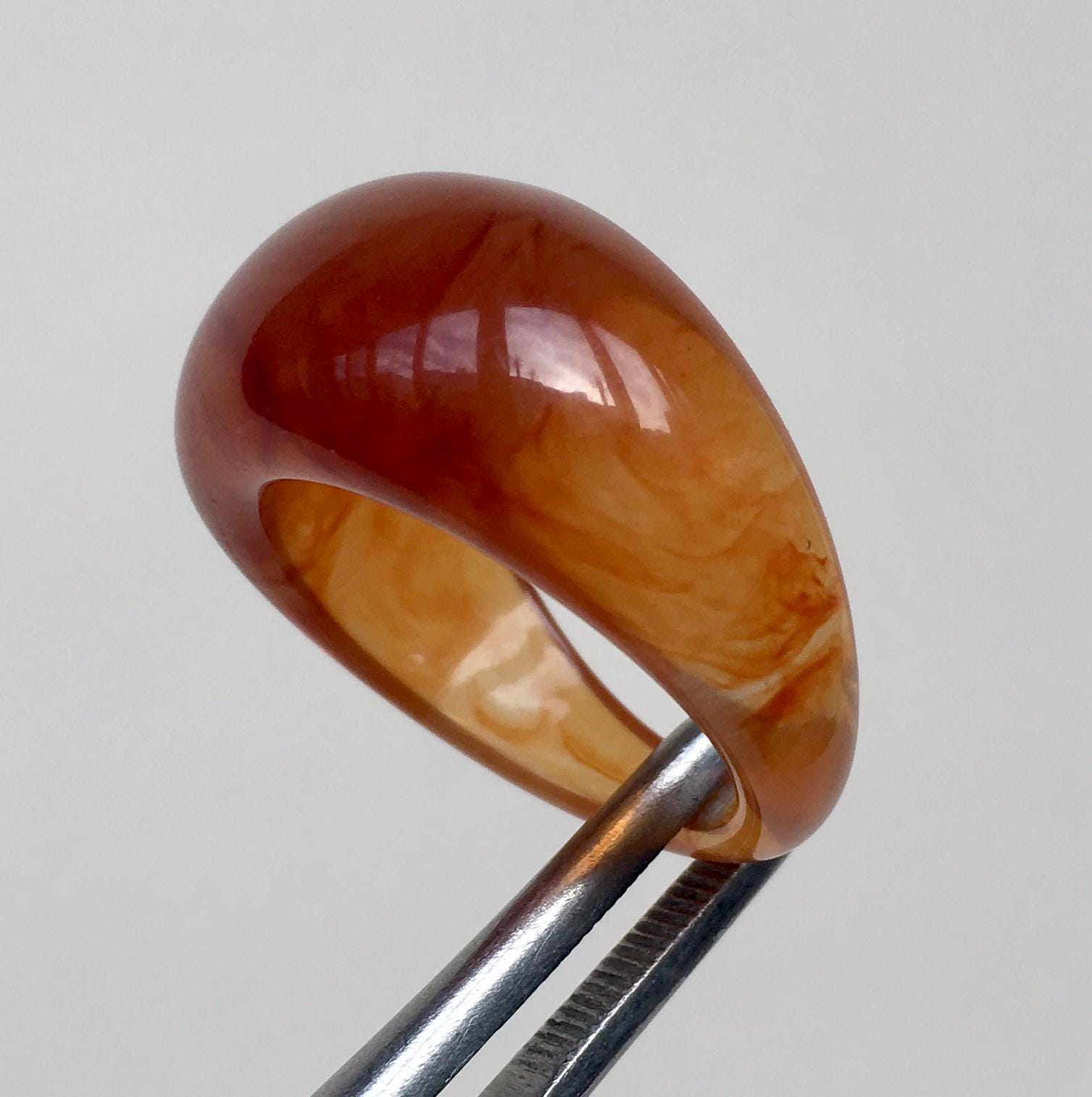 Amber Lucite Statement Ring, Size 7.5 (18 Mm) - Etsy