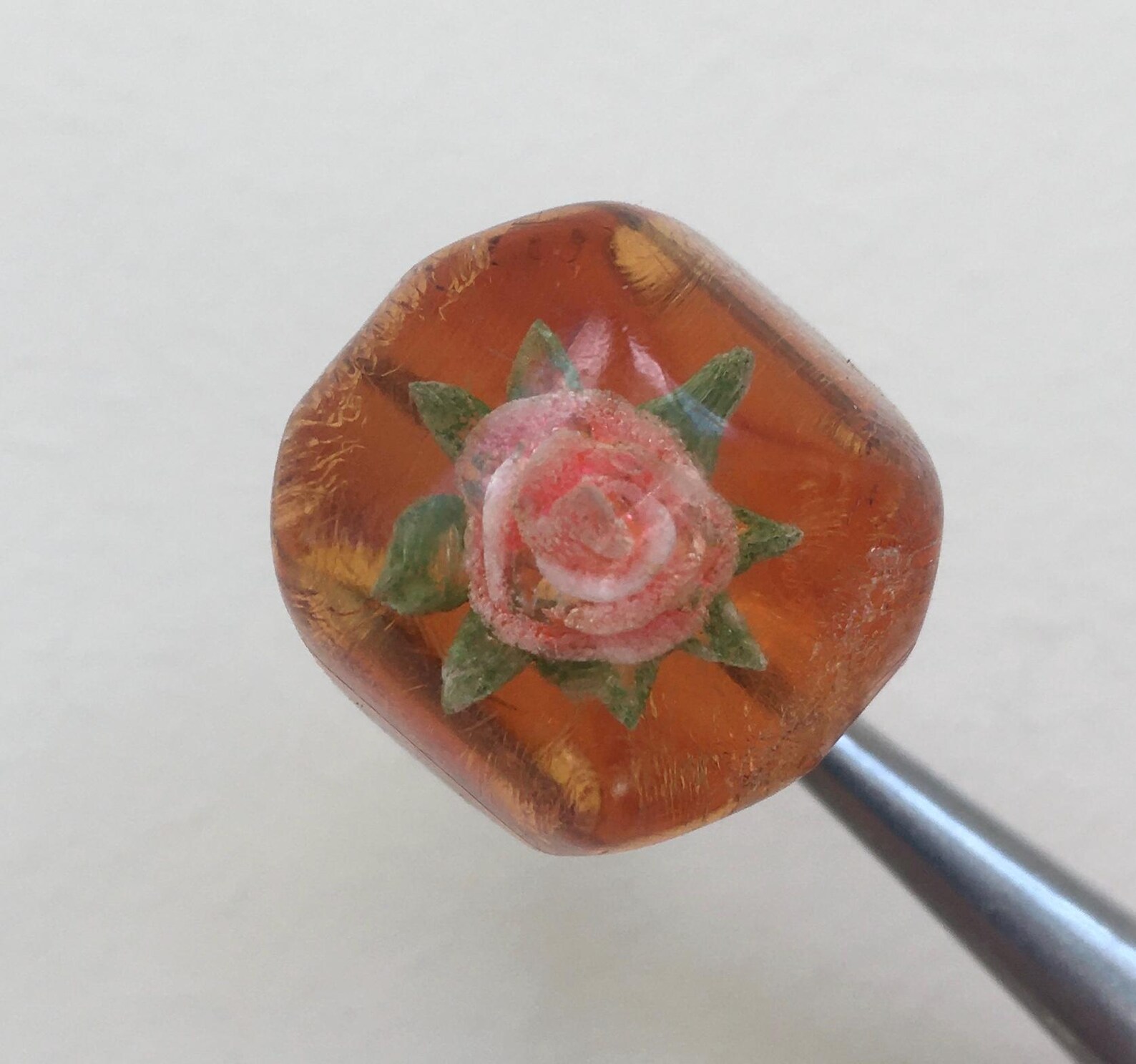 Vintage Plexiglass Rose Ring: Handmade Prisoner Art, Size 8 - Etsy