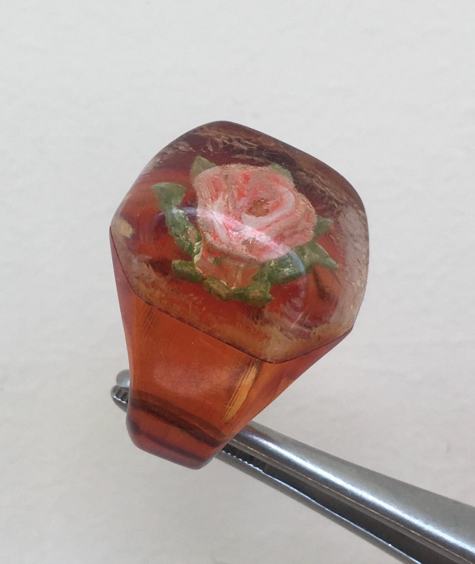 Vintage Plexiglass Rose Ring: Handmade Prisoner Art, Size 8 - Etsy