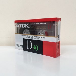 Vintage TDK D90 Blank Audio Cassette Tape High Output Ieci-type 1 New Old Stock Reliable ...