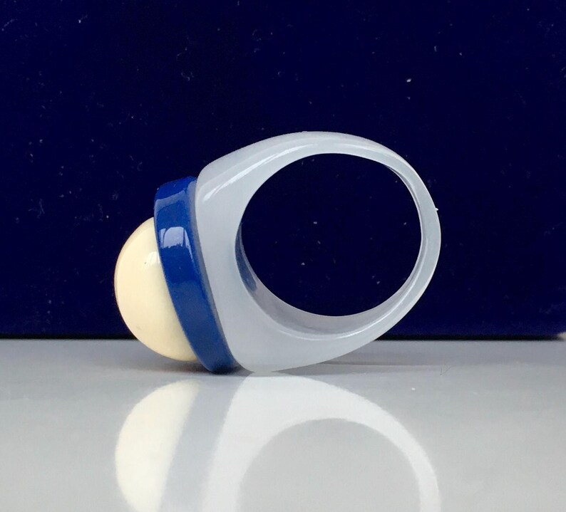 Chunky Blue Lucite Acrylic Dome Ring: Y2K Statement Jewelry, Size 7 - Etsy