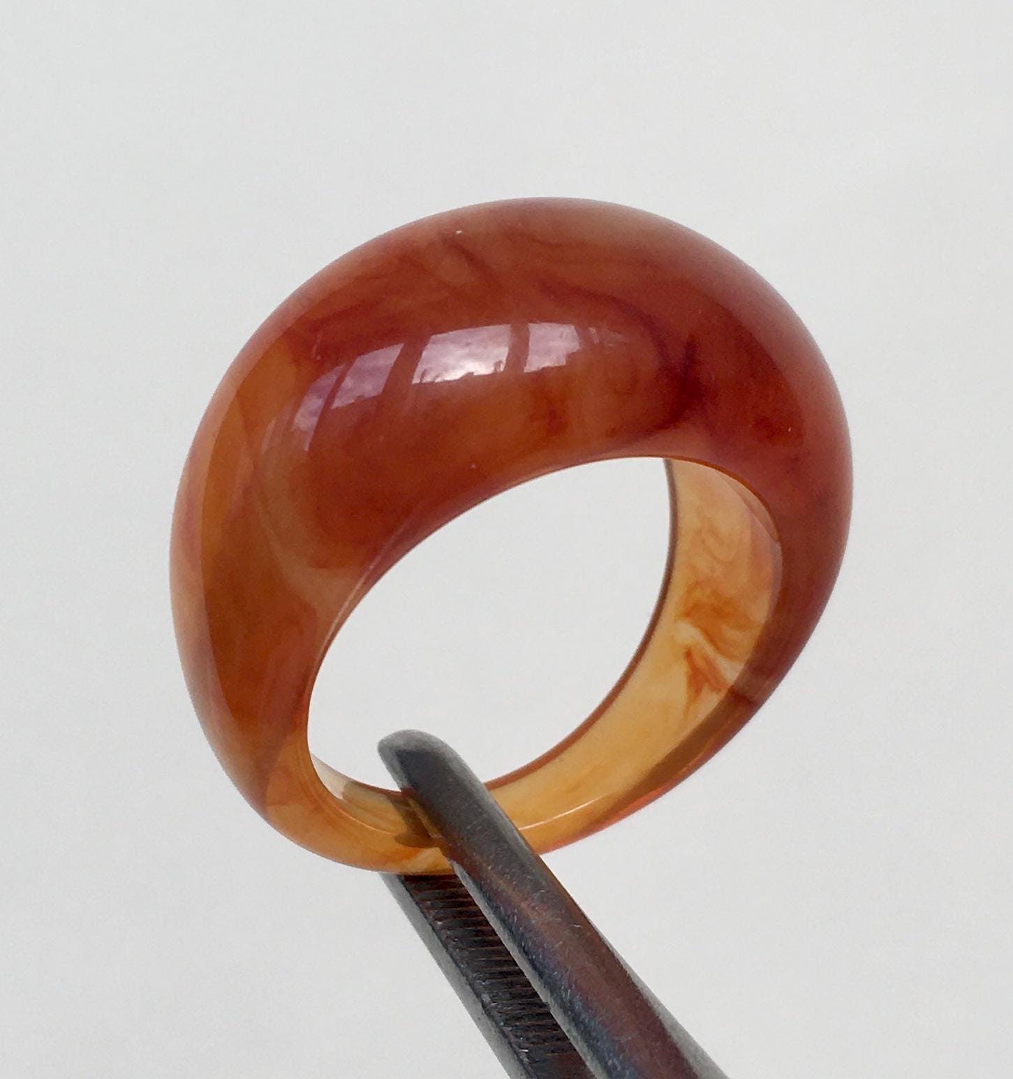 Amber Lucite Statement Ring, Size 7.5 (18 Mm) - Etsy