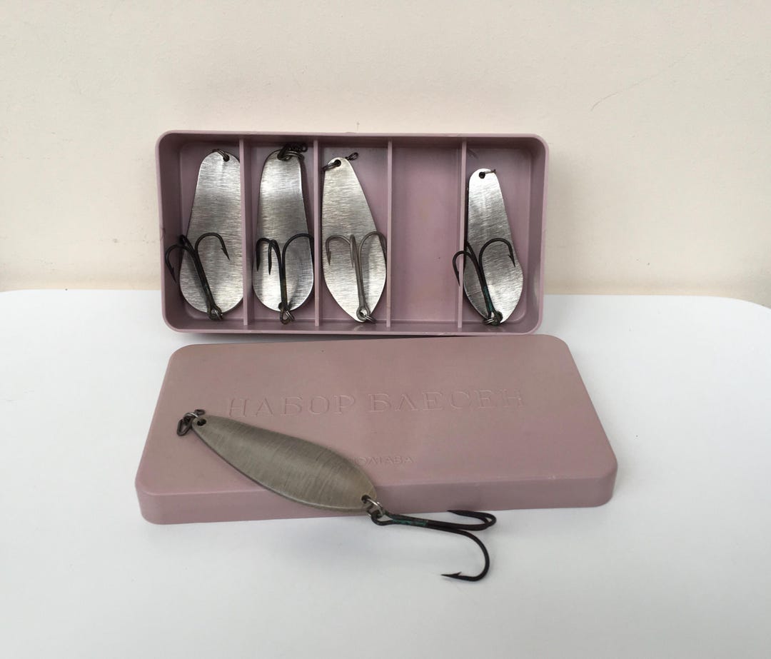 Set of Vintage Soviet Metal Fishing Lures Set 5 Pcs, Rare Lures USSR ...