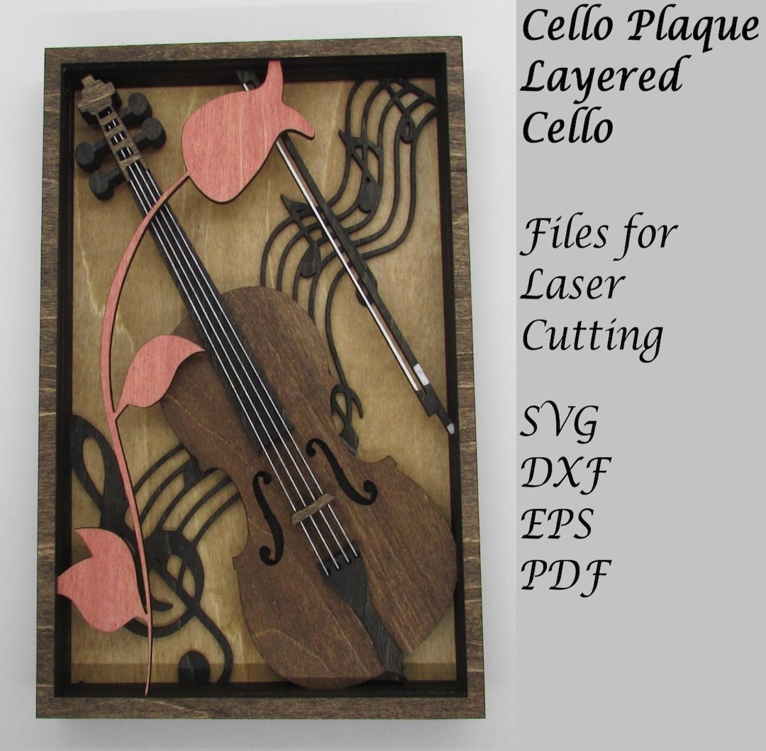 Cello Musical Instrument Plaque; Layered Cello; Digital SVG Files for ...