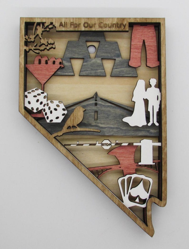 Nevada Layered Map / Ornament; Digital SVG Files for Laser Cutting ...