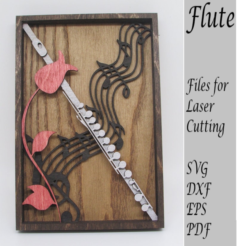 Flute Musical Instrument Digital SVG File for Laser Cutting - Etsy