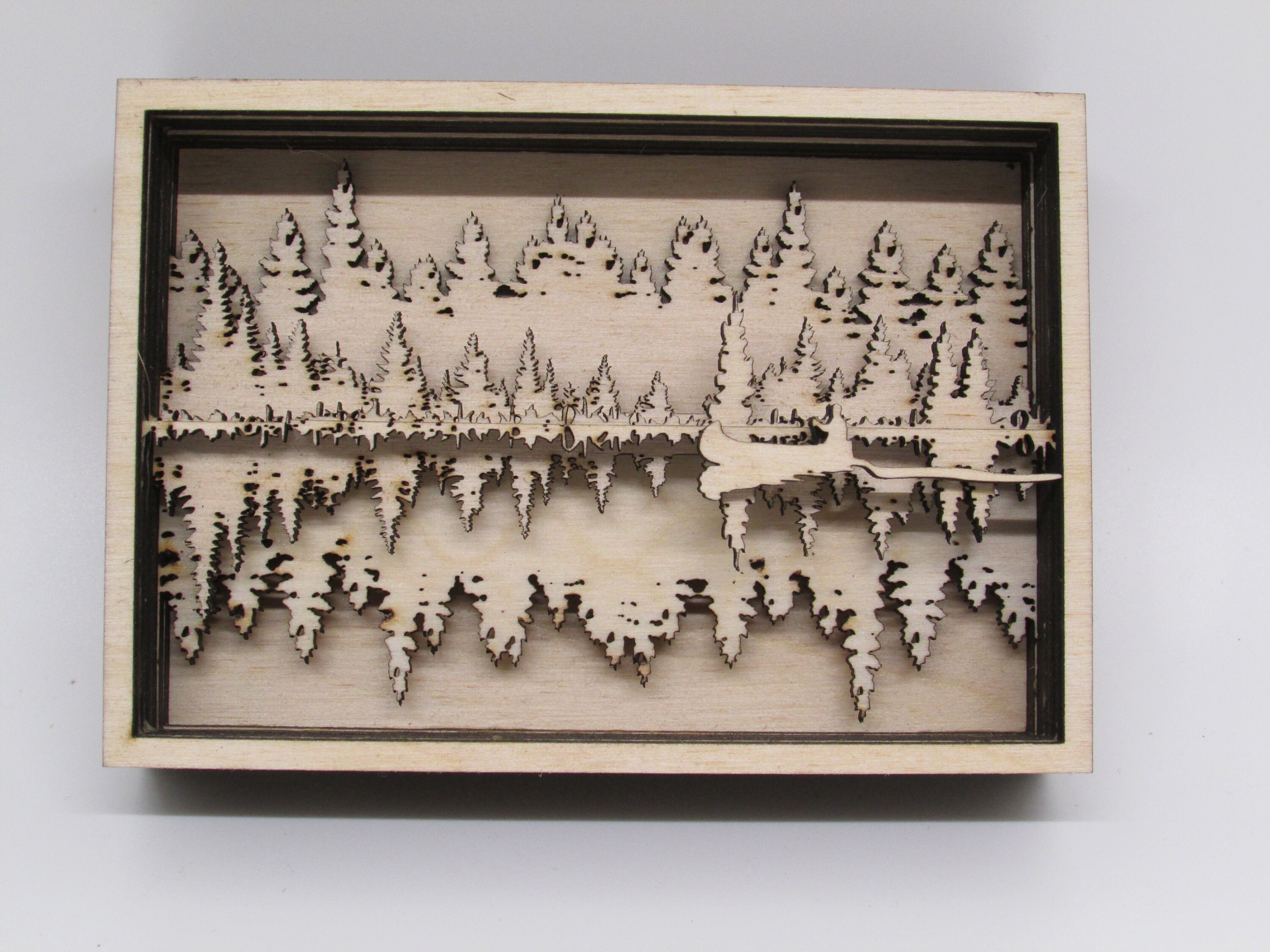 Layered Scene canoe Mirror Shadowbox / Shelf Sitter, Files for Laser ...