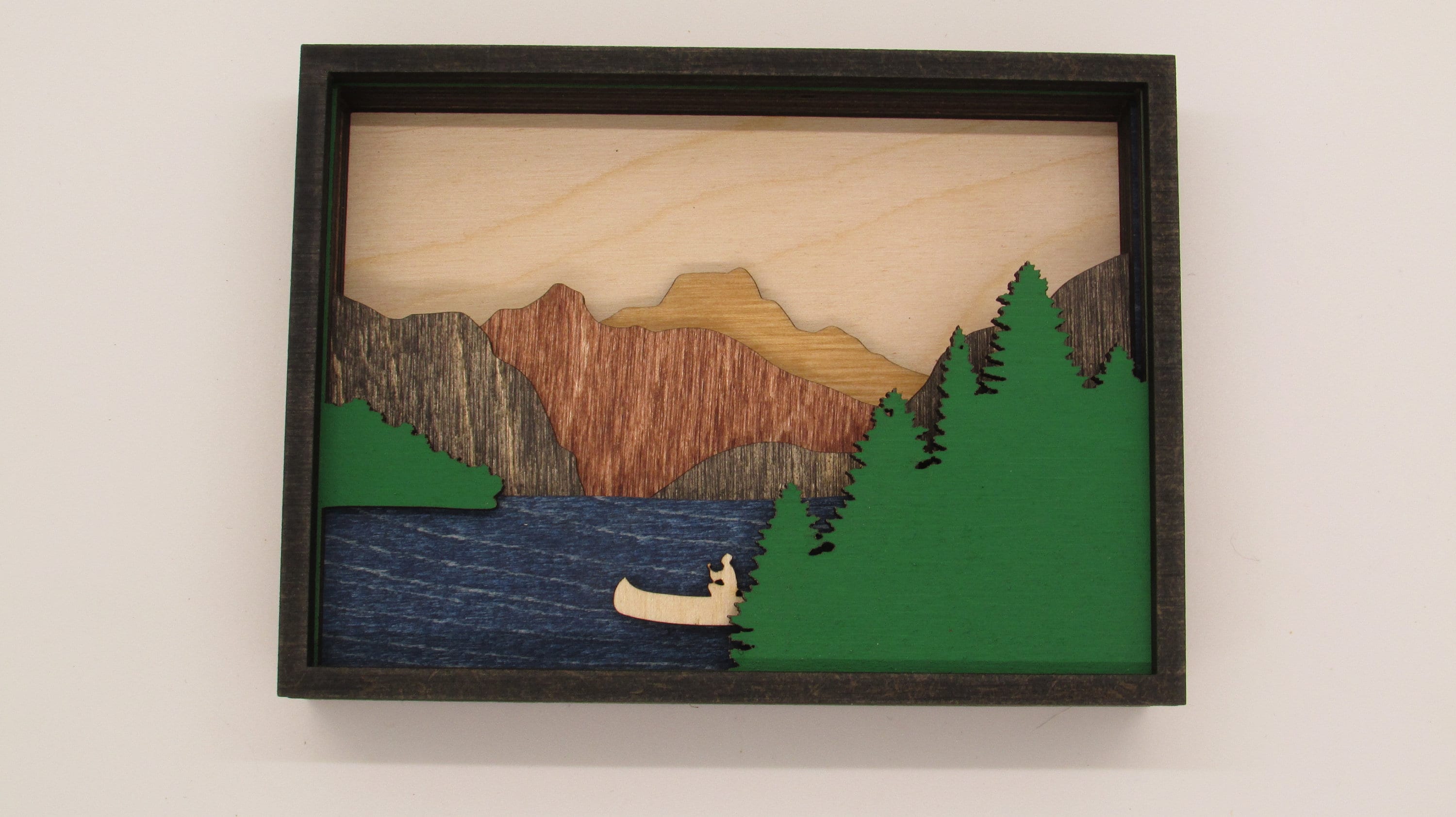Canoe on Mountain Lake Layered Scene; Digital SVG Files for Instant ...