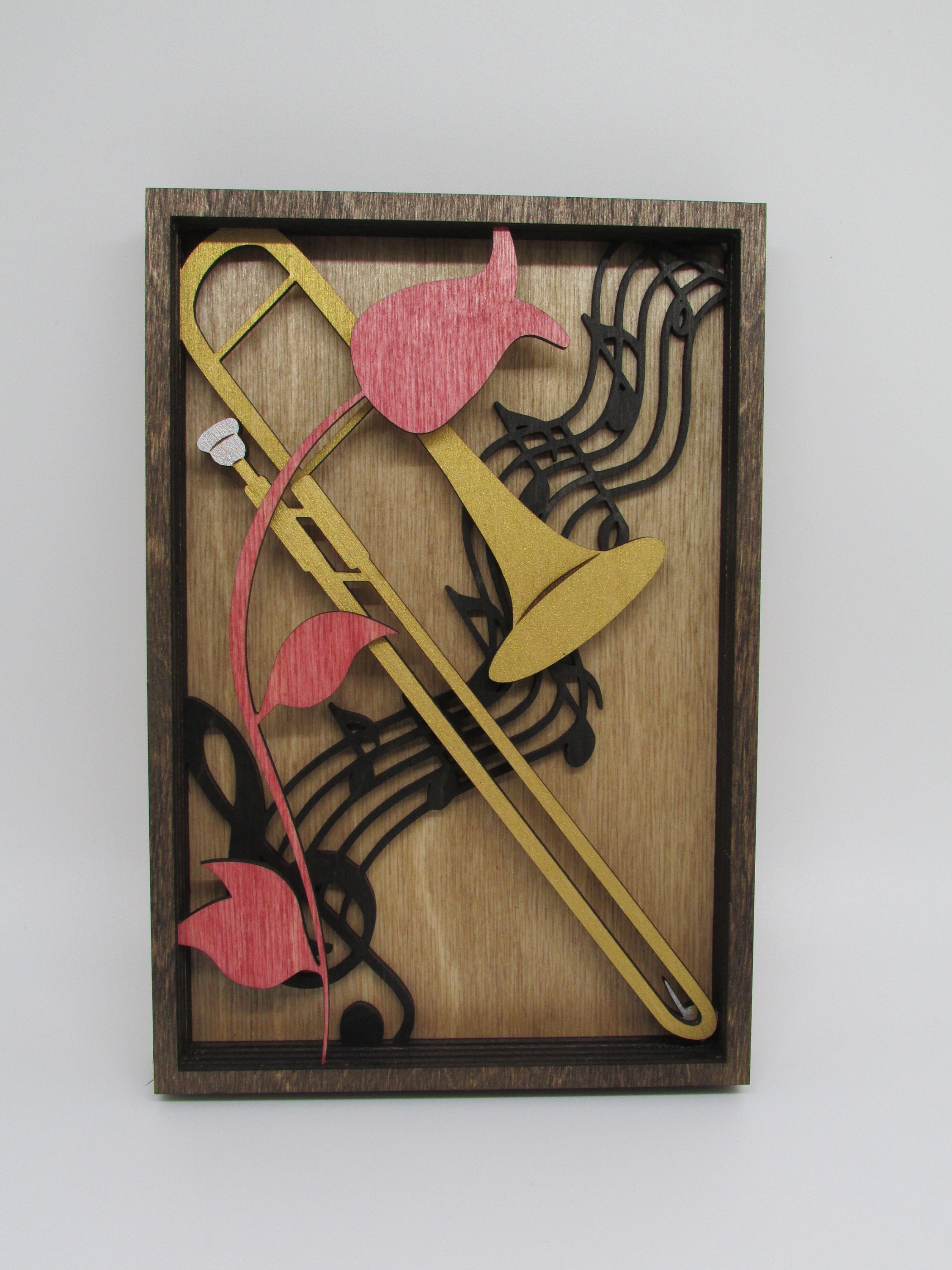 Trombone Musical Instrument Digital SVG Laser Cutting Files, Instant ...