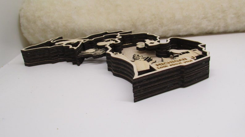 Michigan Layered Map Digital SVG File for Laser Cutting, Instant ...